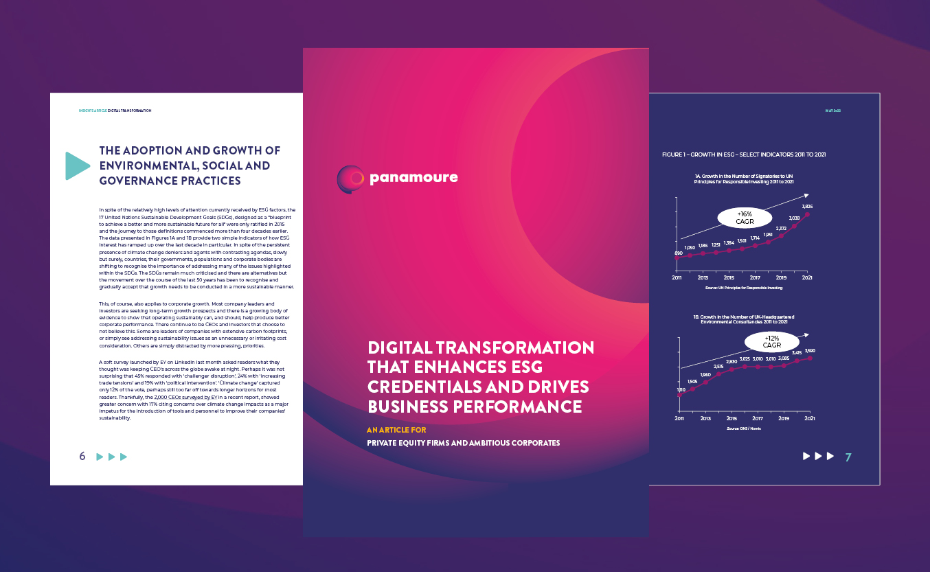 Digital Transformation That Enhances Esg Credentials And Drives Business Performance Panamoure